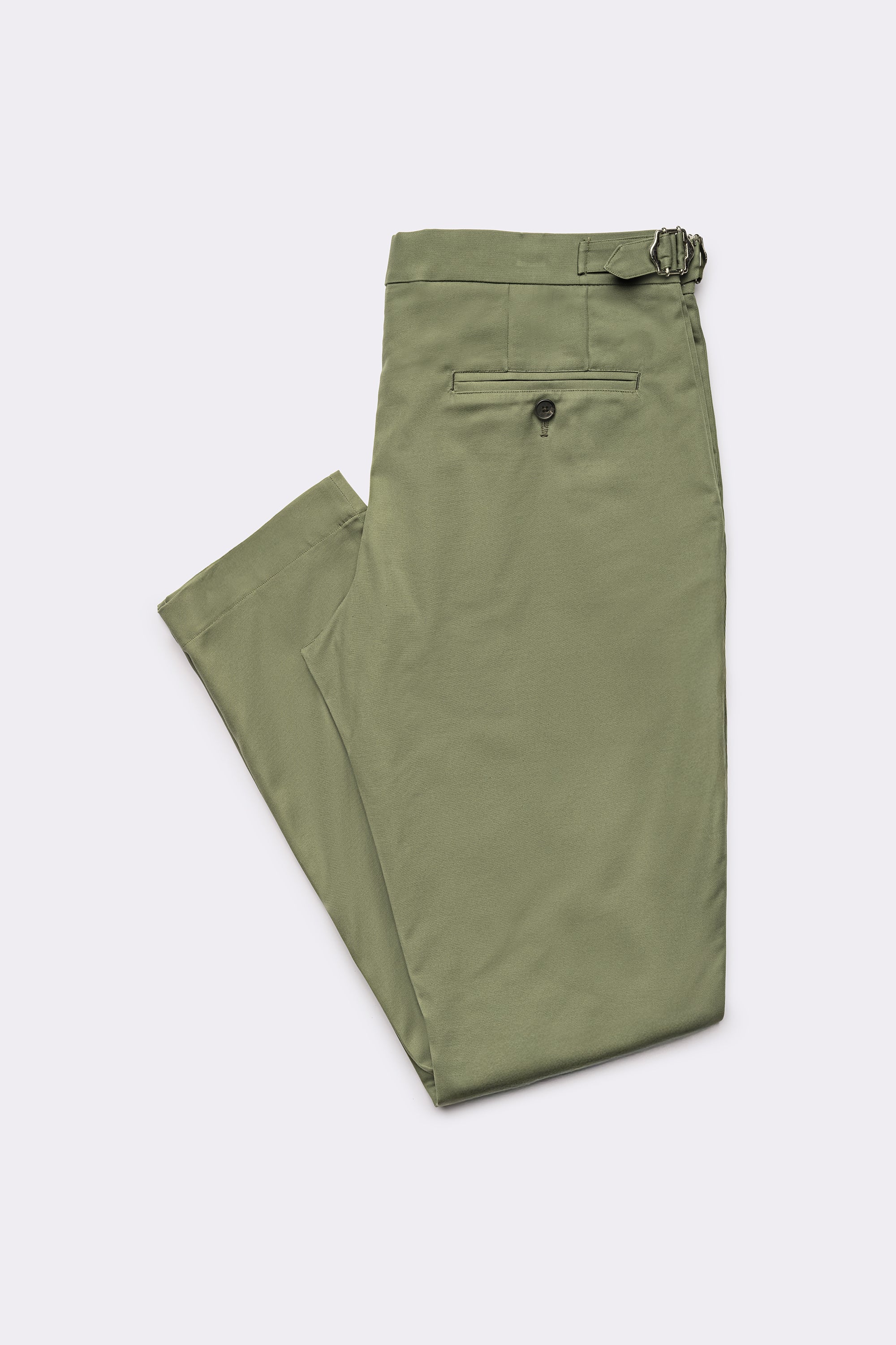 Sage Green Cotton Chino | Side Tabs