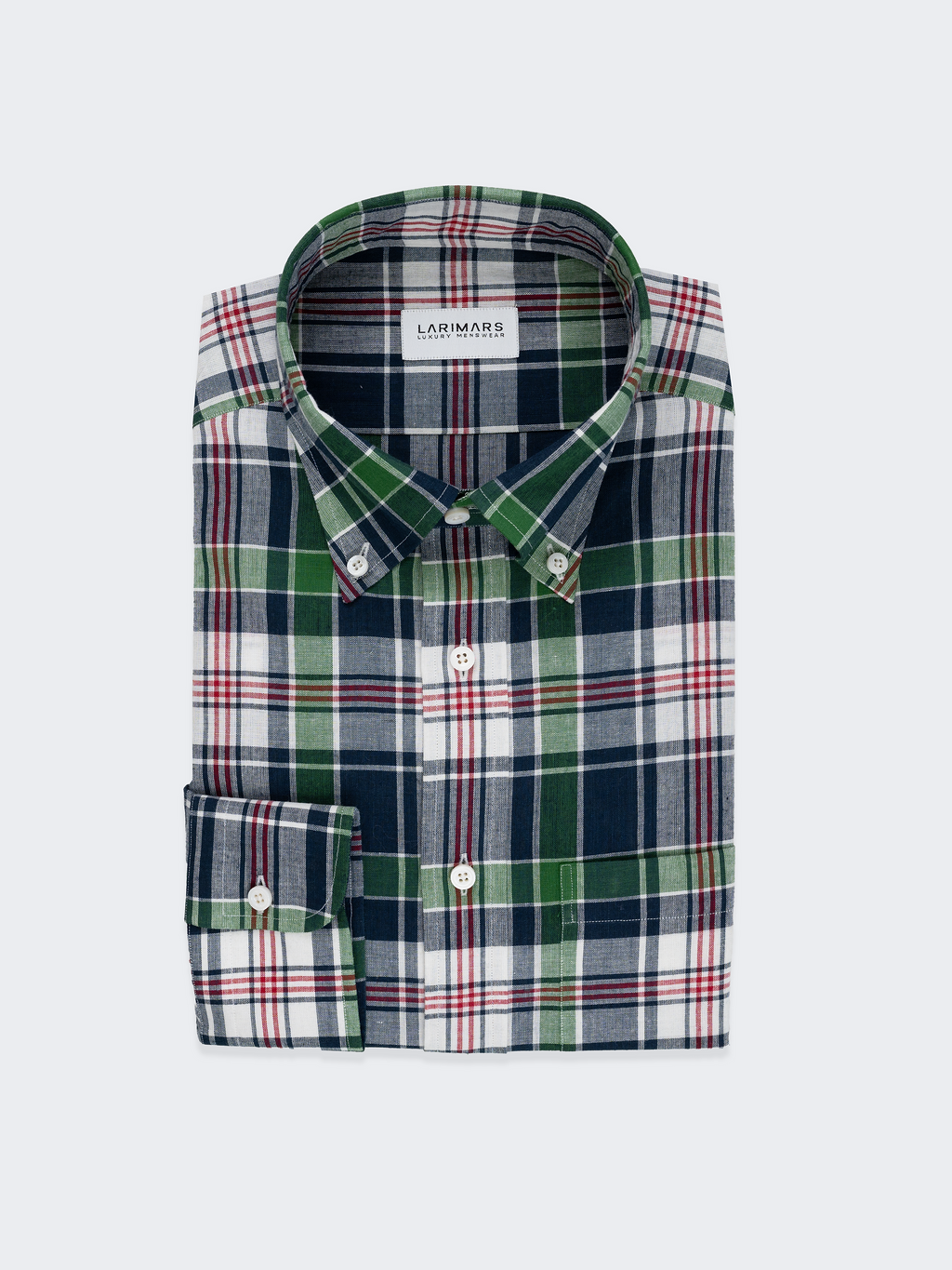 White & Green Madras Check